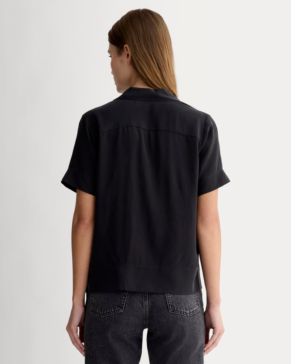 The Notch Shirt in Washable Silk | Black – Everlane