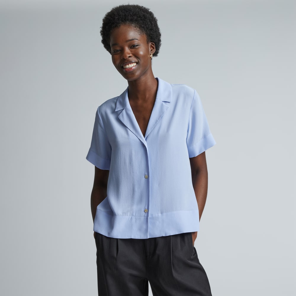 The Notch Shirt in Washable Silk | Periwinkle – Everlane