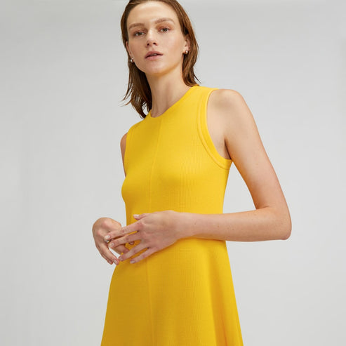 The Organic Cotton Waffle Tank Dress | High Visibility Yellow – Everlane