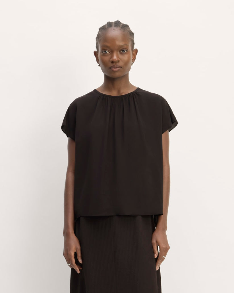 The Gathered Neck Top | Black – Everlane
