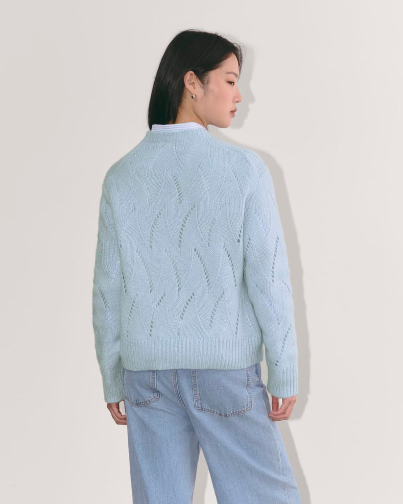The Pointelle Sweater in Cloud | Chambray Blue – Everlane