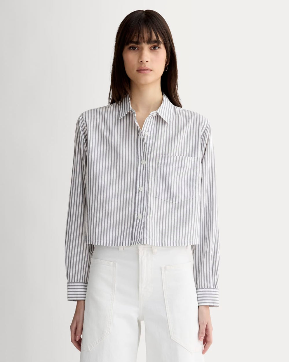 The Way-Short Shirt in Silky Cotton | Periscope / Bone – Everlane