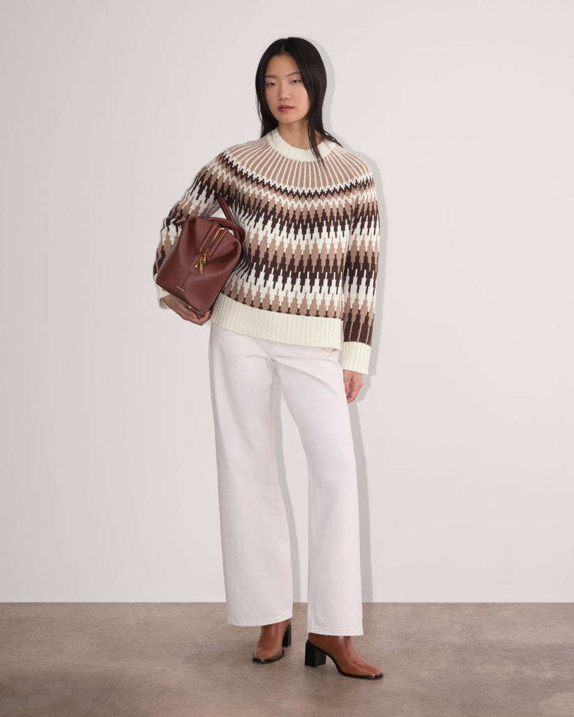 The Fair Isle Crew | Bone / Brown Fair Isle – Everlane