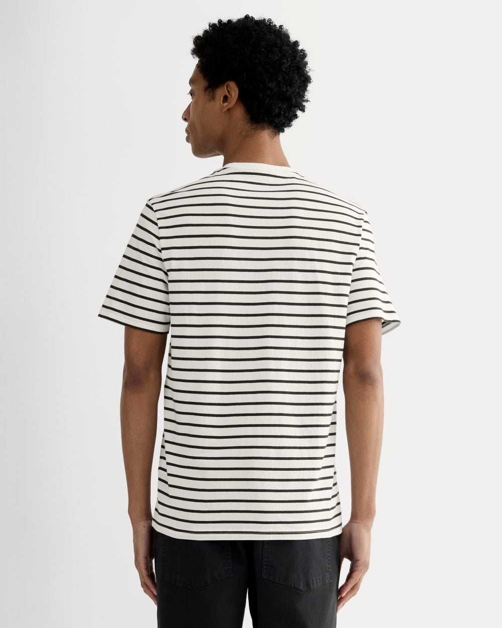 The Essential Organic Crew | Bone / Black – Everlane
