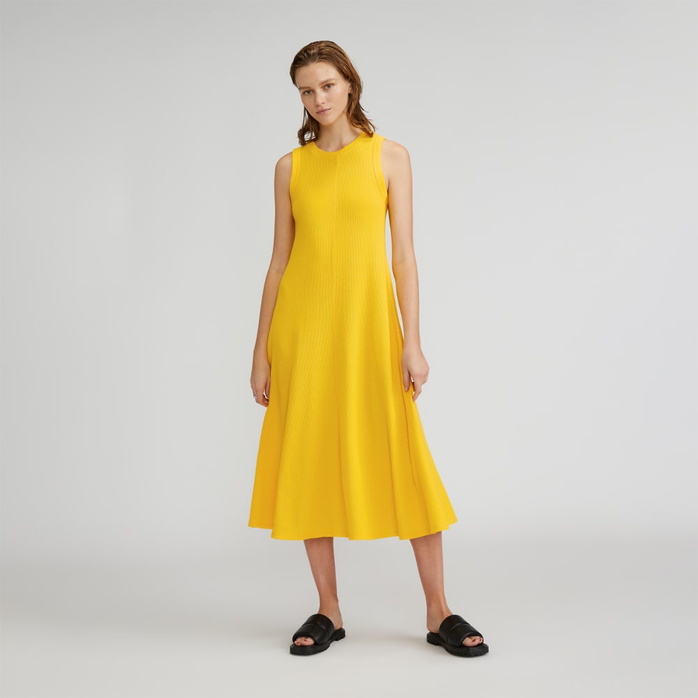 The Organic Cotton Waffle Tank Dress | High Visibility Yellow – Everlane