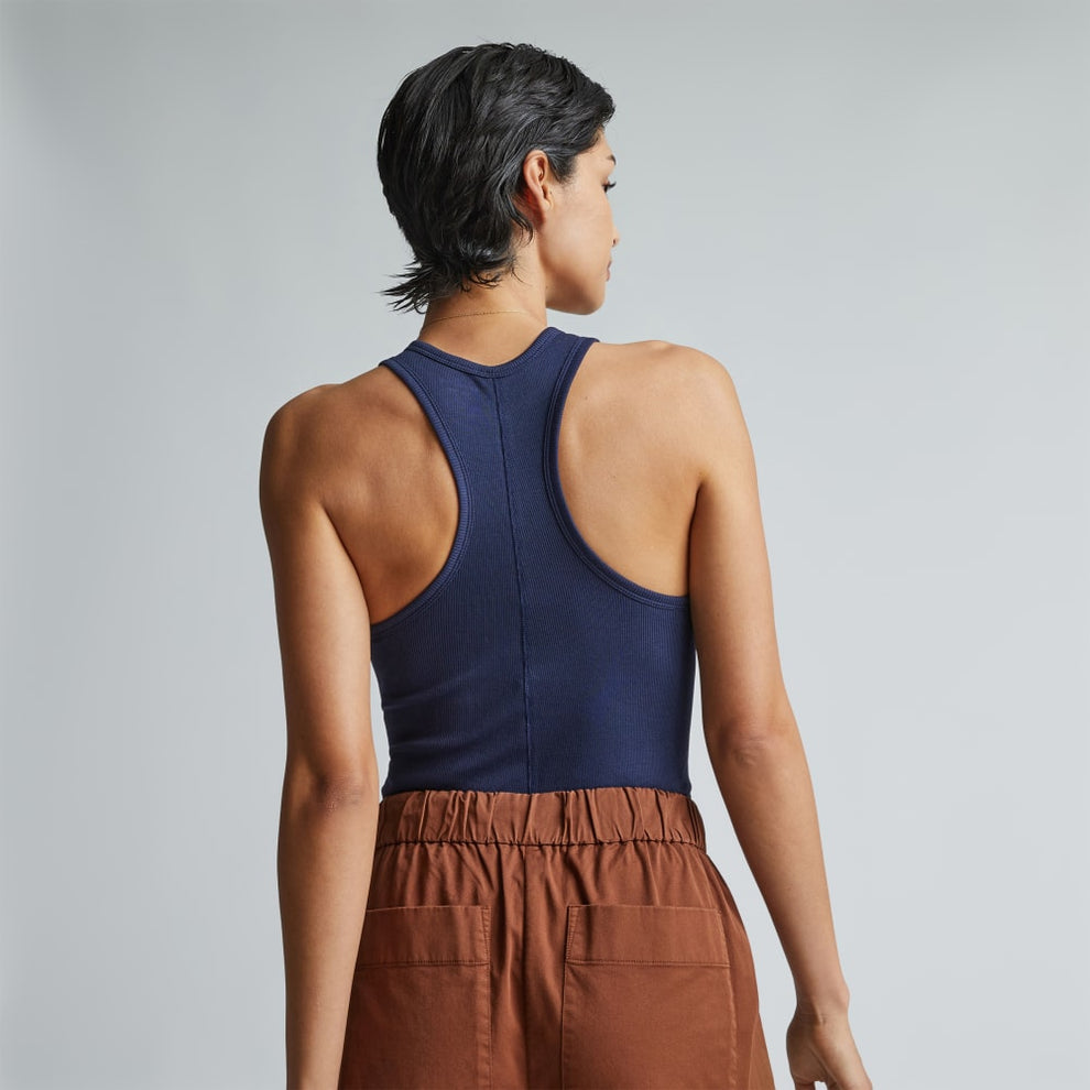 The Luxe Rib Racerback Tank | Navy – Everlane