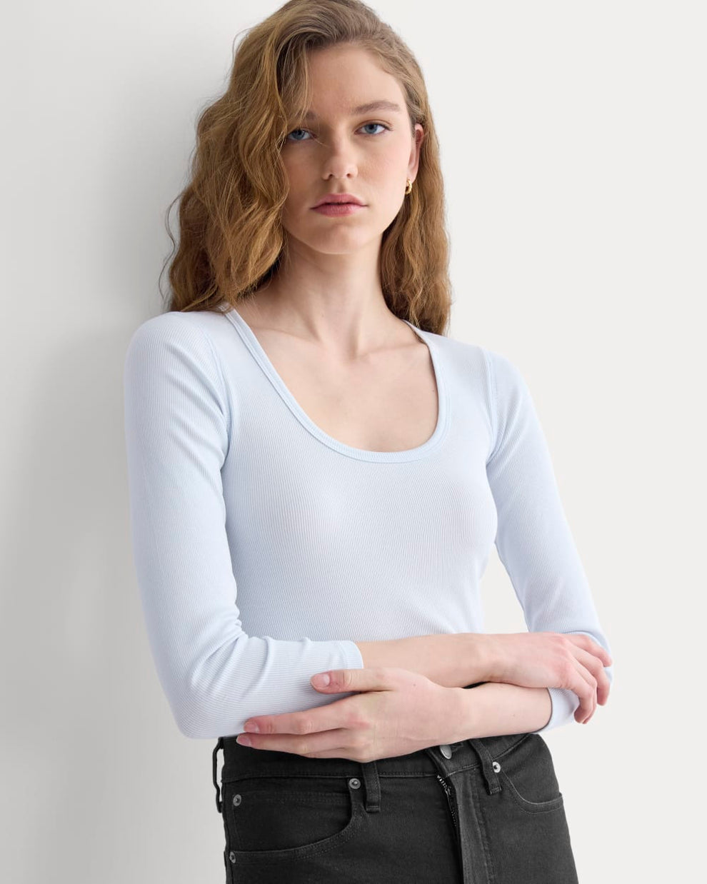 Luxe Rib Deep U-Neck Top | Skywriting – Everlane
