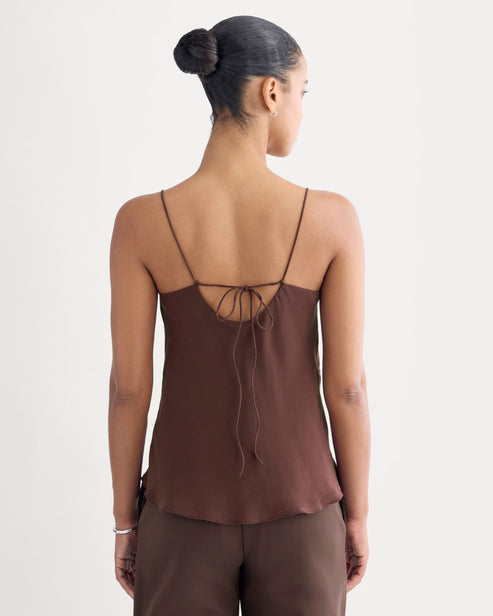The Tie Back Cami in Washable Silk | Deep Plum – Everlane