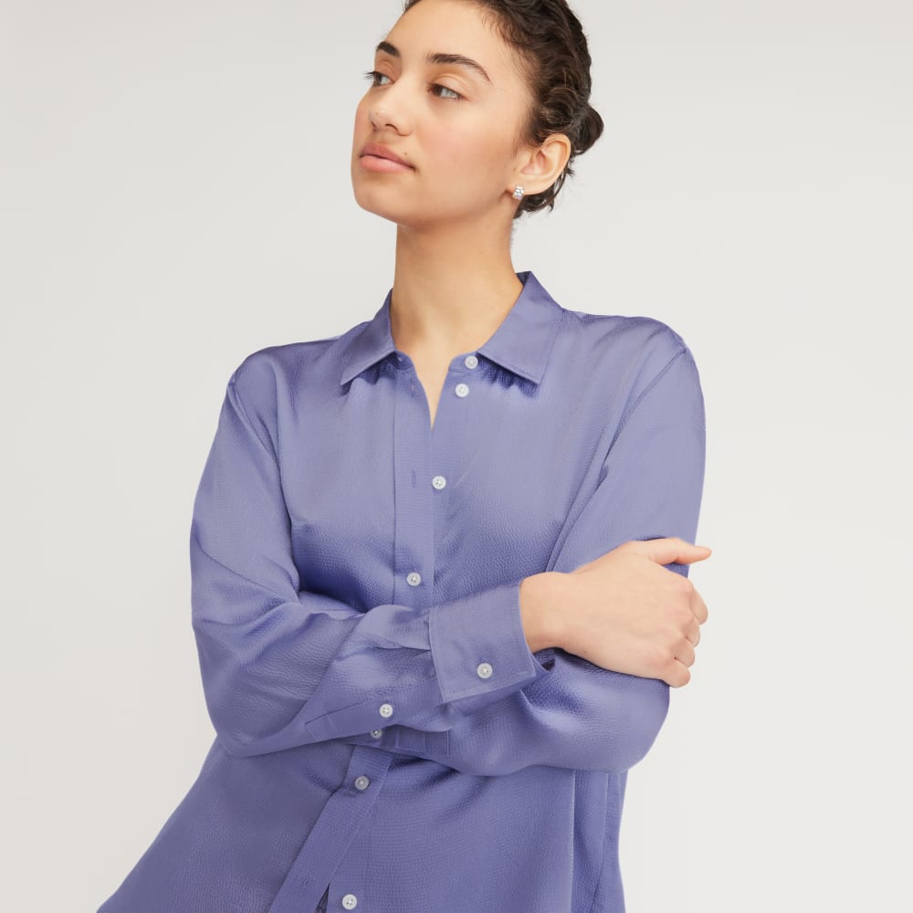 The Satin Relaxed Shirt | Cornflower Blue – Everlane