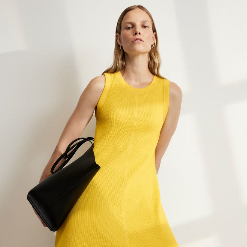 The Organic Cotton Waffle Tank Dress | High Visibility Yellow – Everlane