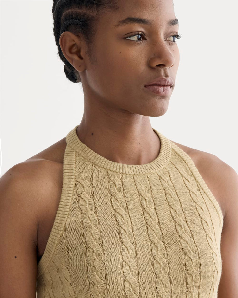 The Cable Halter in Cotton Cashmere | Classic Khaki – Everlane
