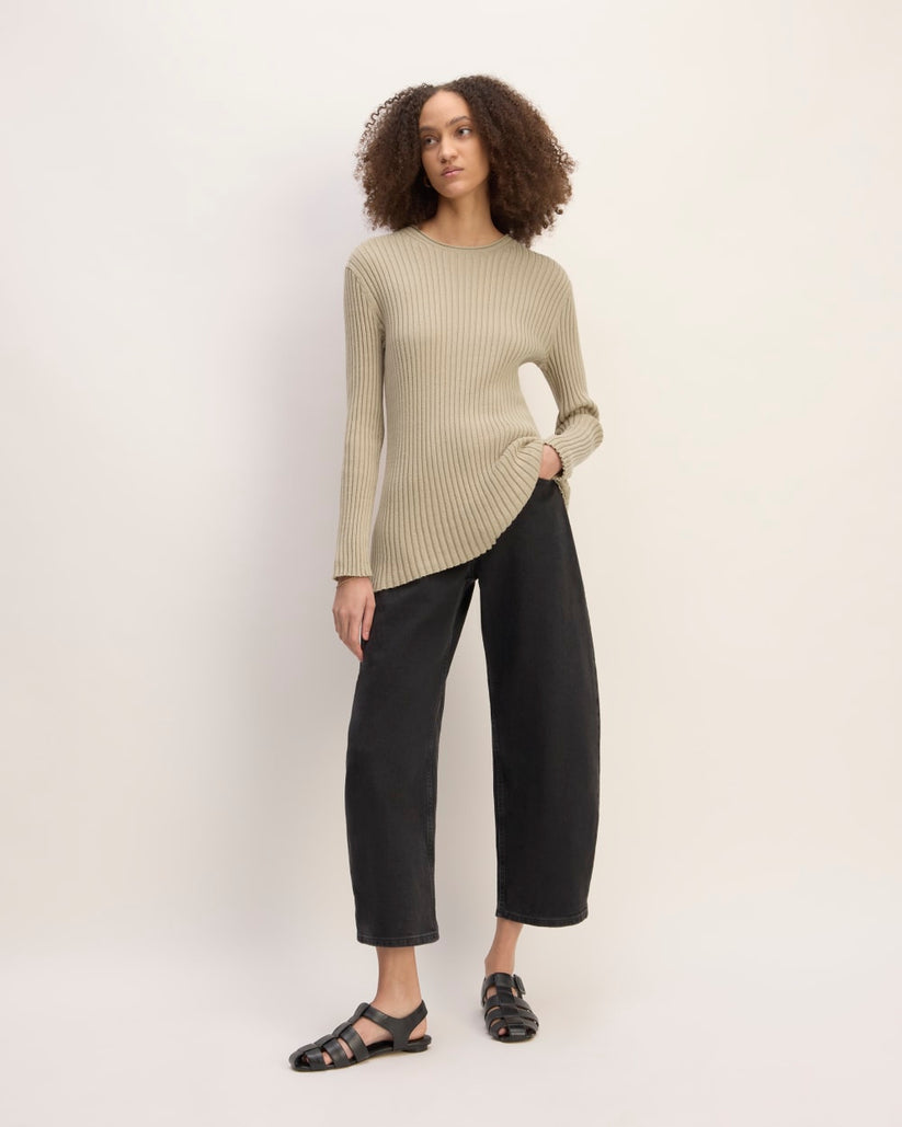 The Cotton Rib Crew | Trench Coat Khaki – Everlane