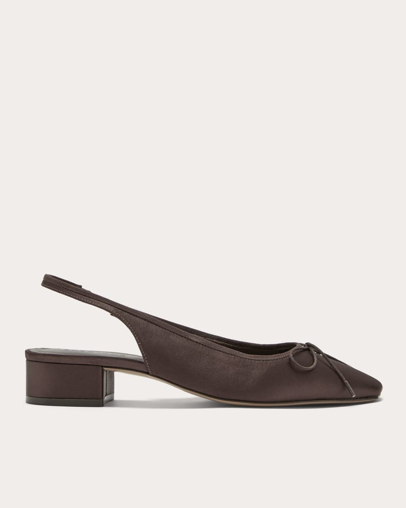 The Ballet Slingback Heel | Deep Brown Satin – Everlane