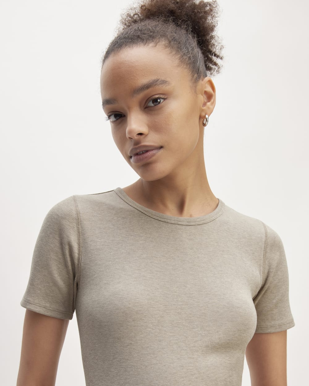 The Luxe Rib Crew | Heathered Tan – Everlane